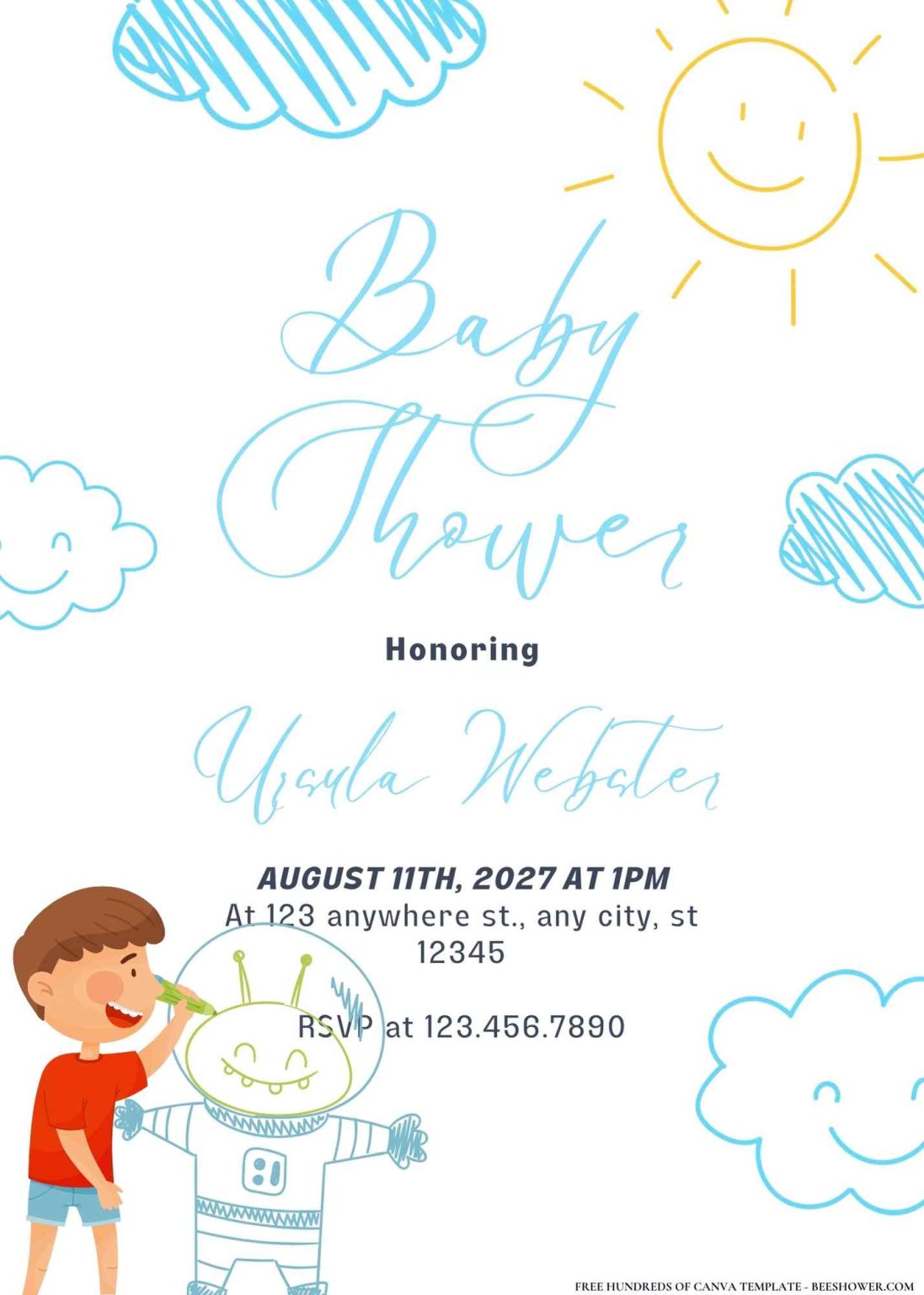22+ Drawing Kids Baby Shower Invitation Templates