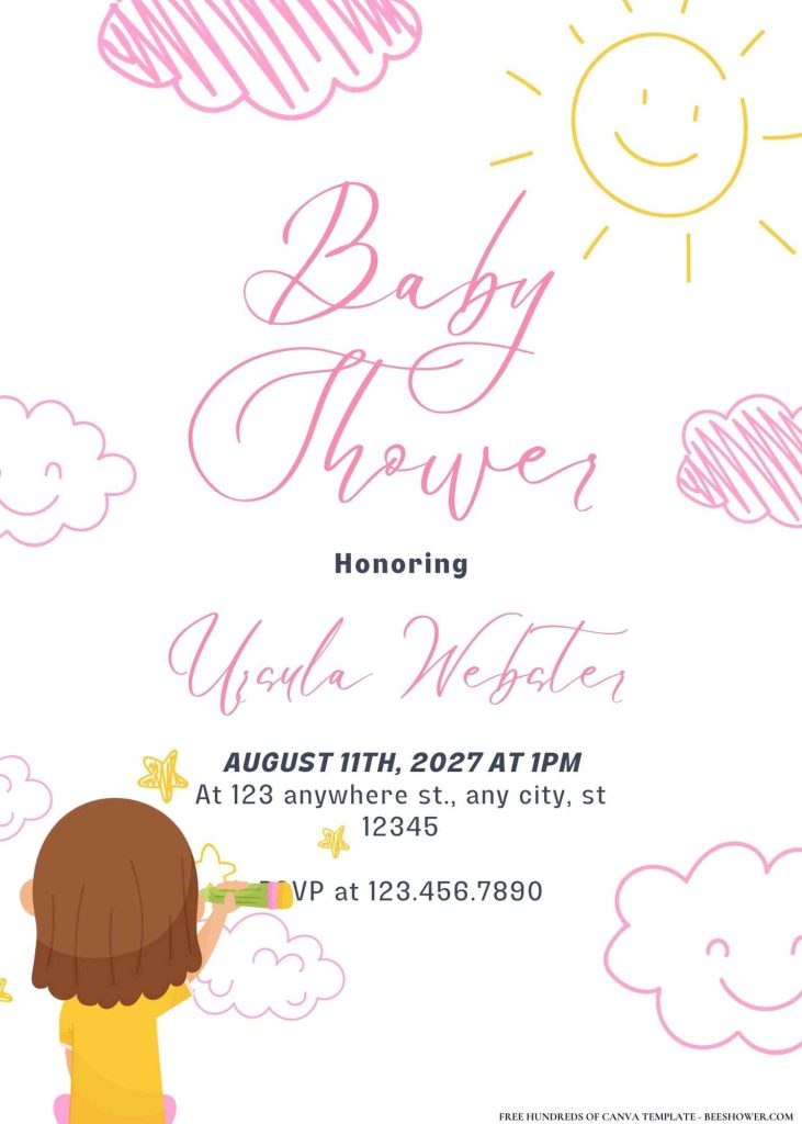 22+ Drawing Kids Baby Shower Invitation Templates - Beeshower