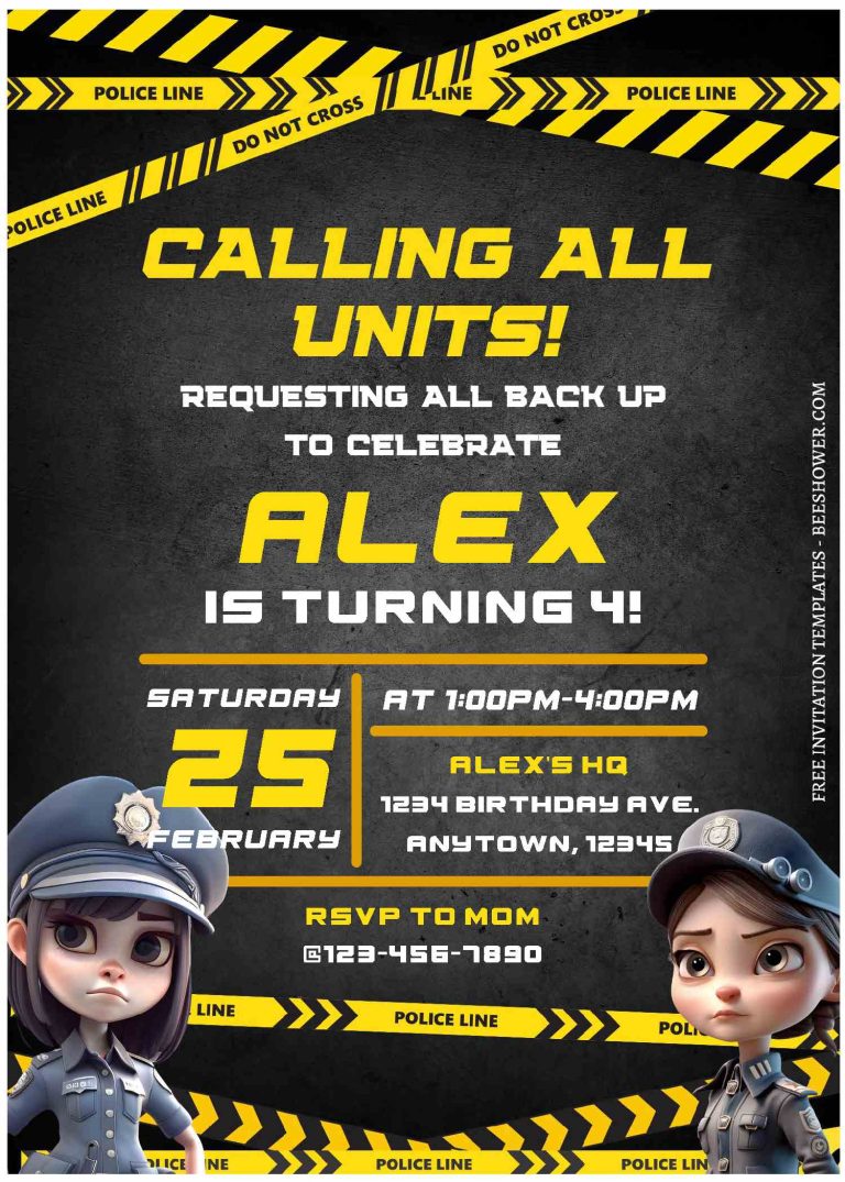 (Free Editable PDF) Calling All Units! Police Themed Baby Shower ...
