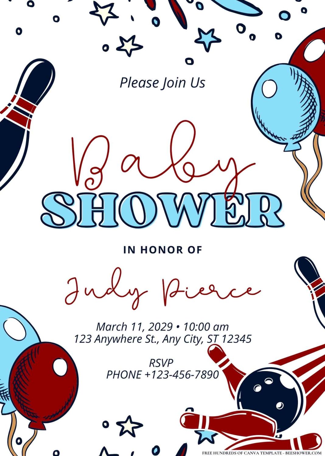 18+ Bowling Bonanza Baby Shower Invitation Templates