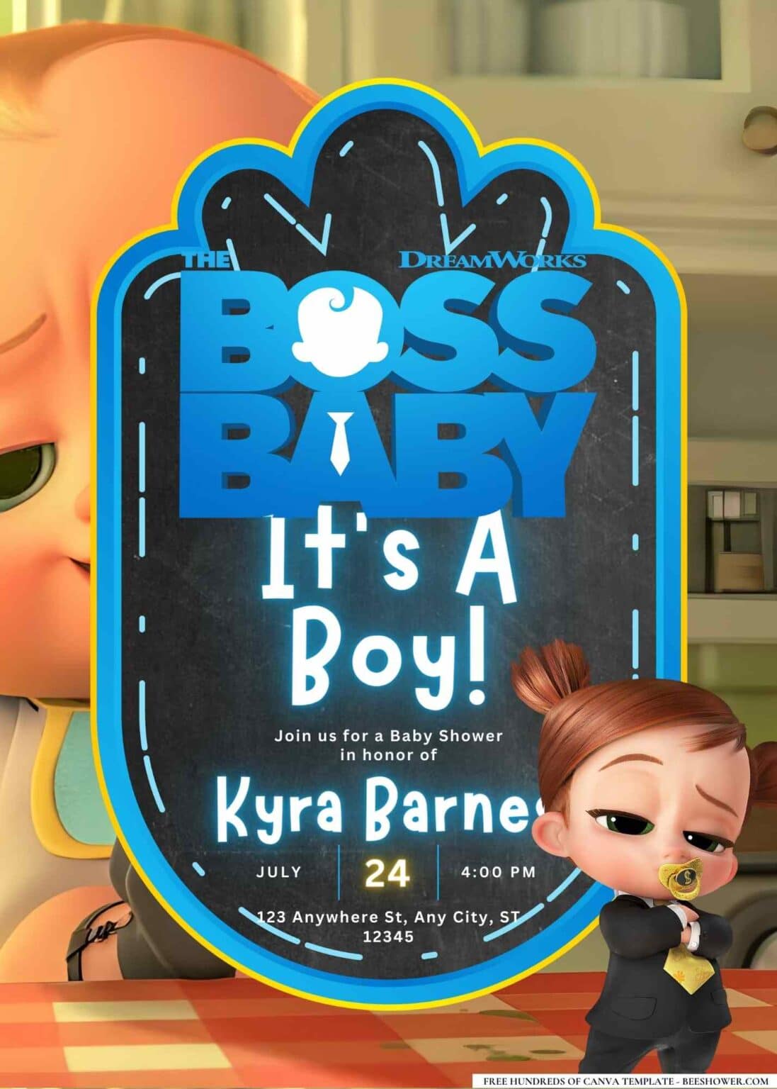 Boss Baby Birthday: FREE Template Planner & Canva Invitations