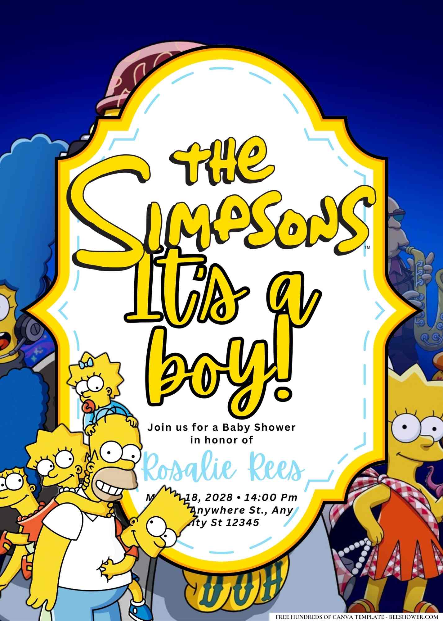 14+ The Simpsons Baby Shower Invitation Templates