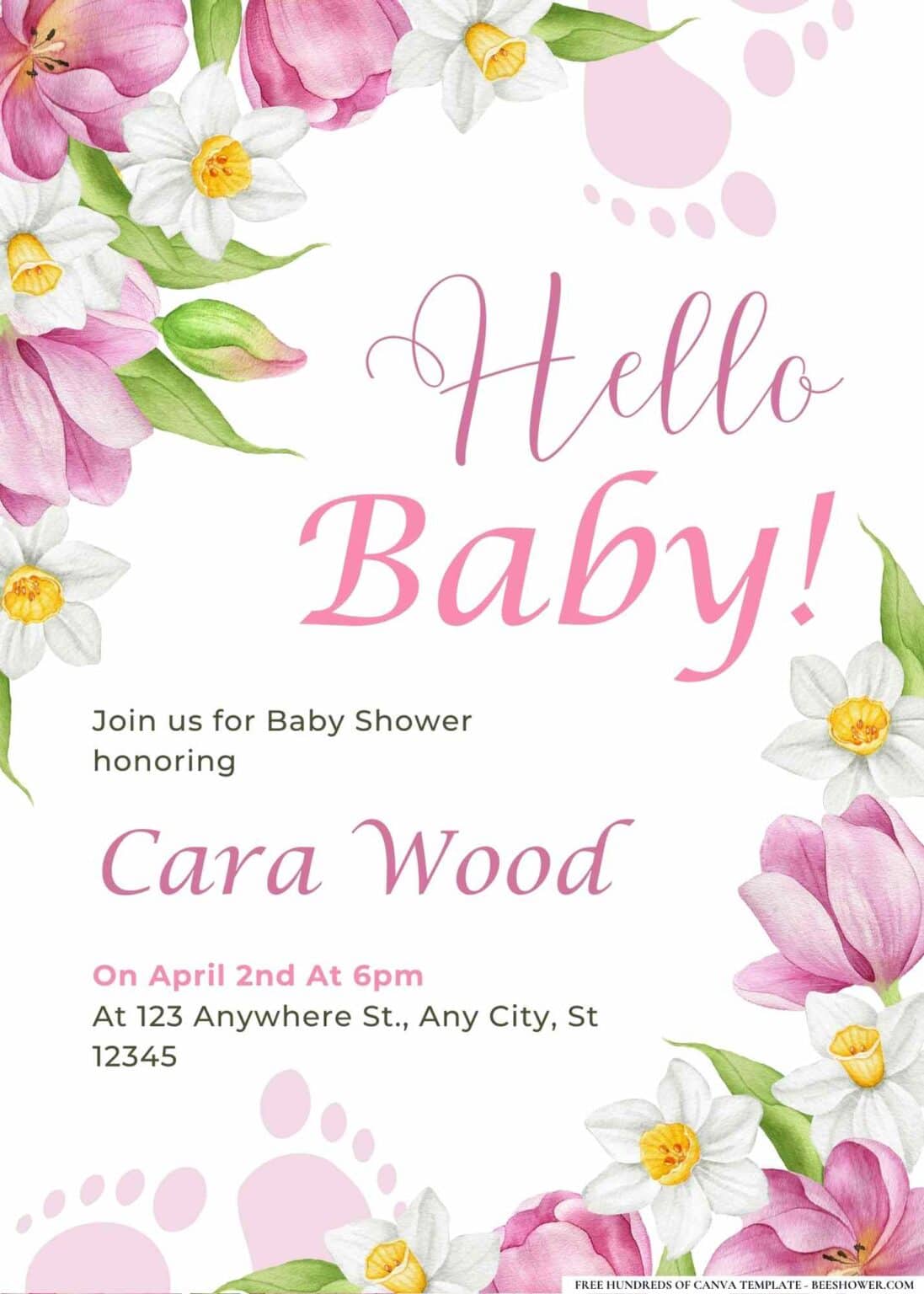 14+ Tulips and Tiny Toes Baby Shower Invitation Templates