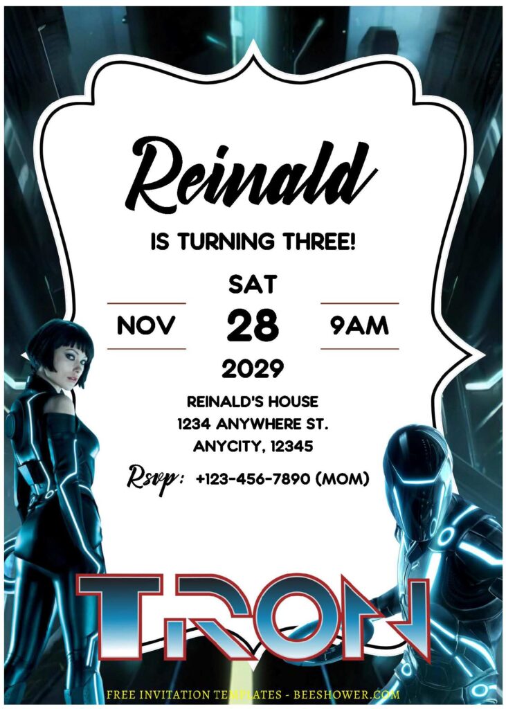(Free Editable PDF) Fantastic Tron Birthday Invitation Templates
