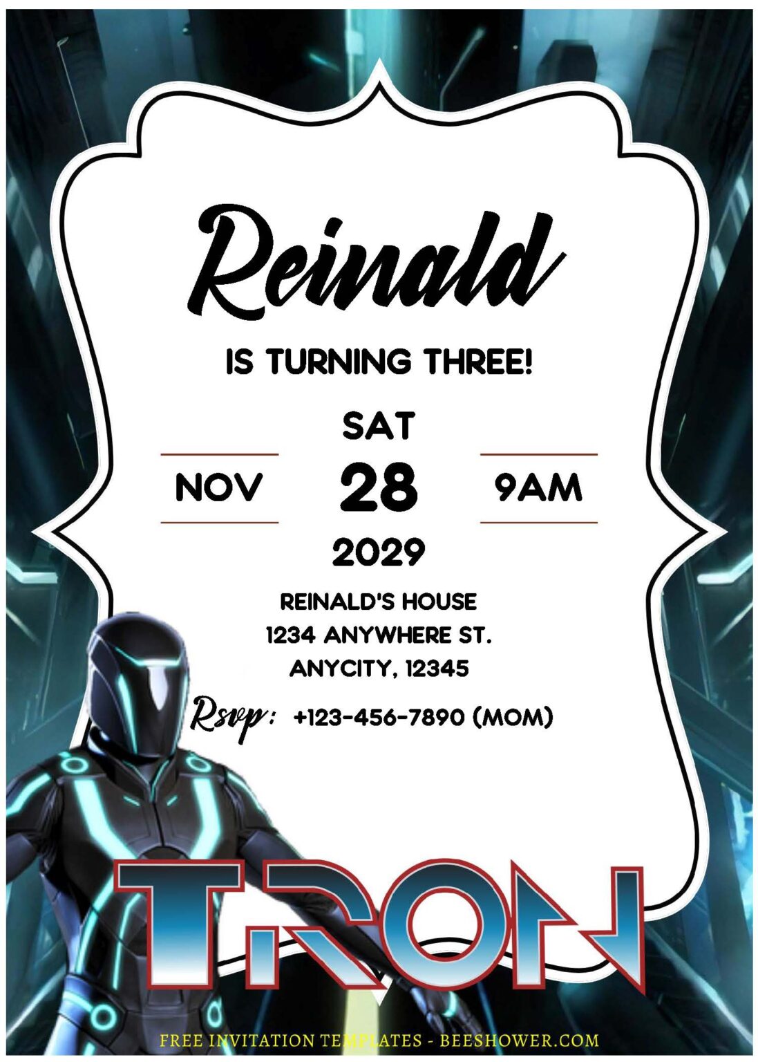 (Free Editable PDF) Fantastic Tron Birthday Invitation Templates