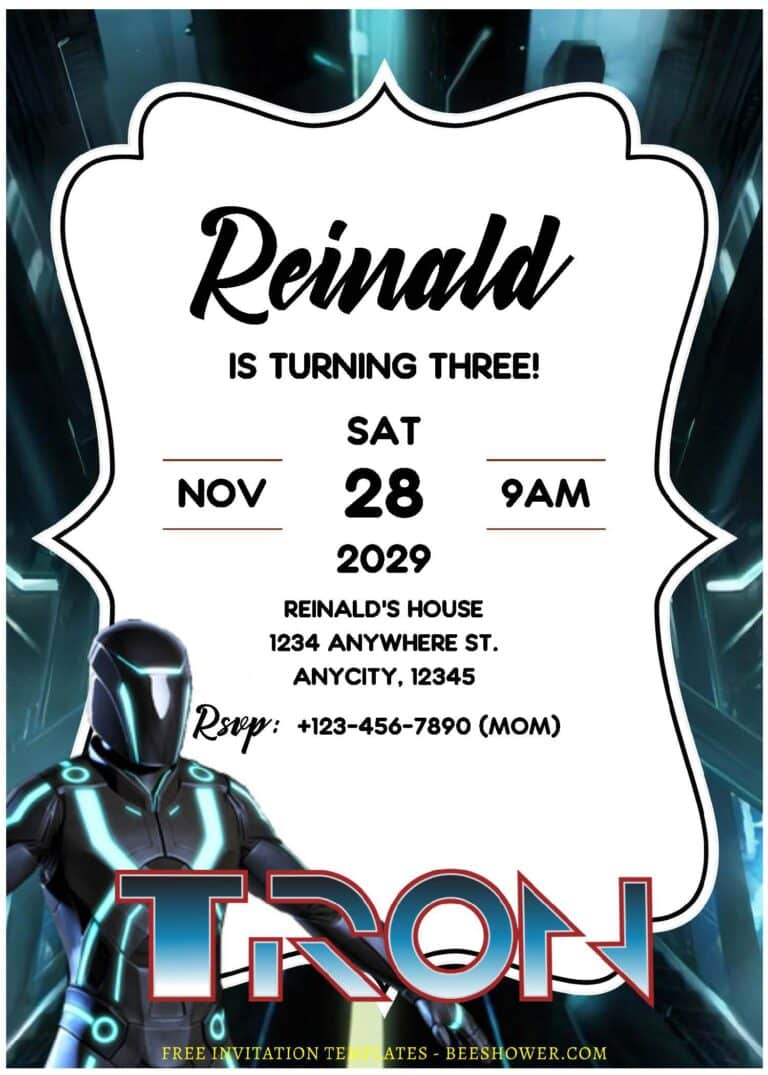 (Free Editable PDF) Fantastic Tron Birthday Invitation Templates