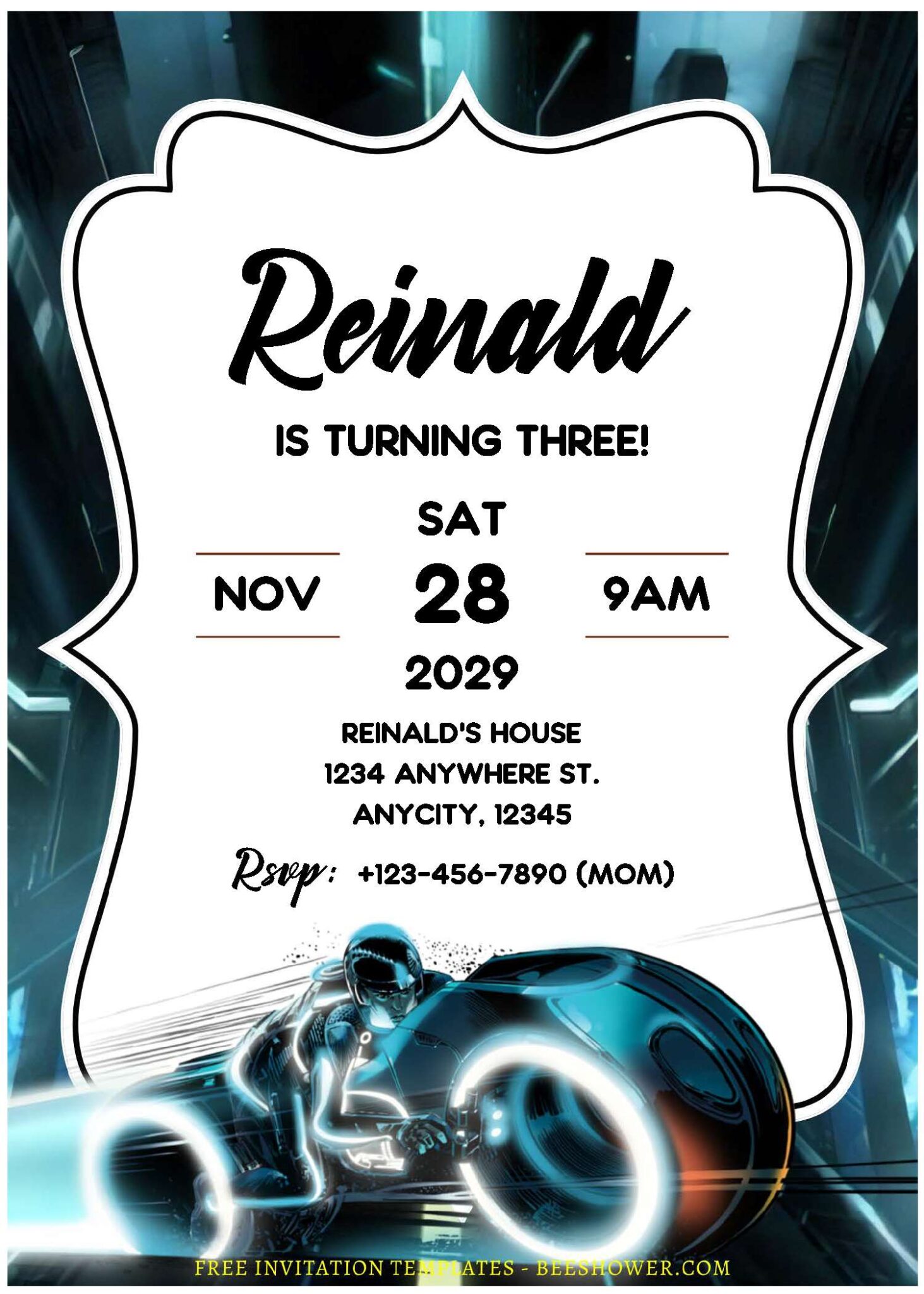 (Free Editable PDF) Fantastic Tron Birthday Invitation Templates