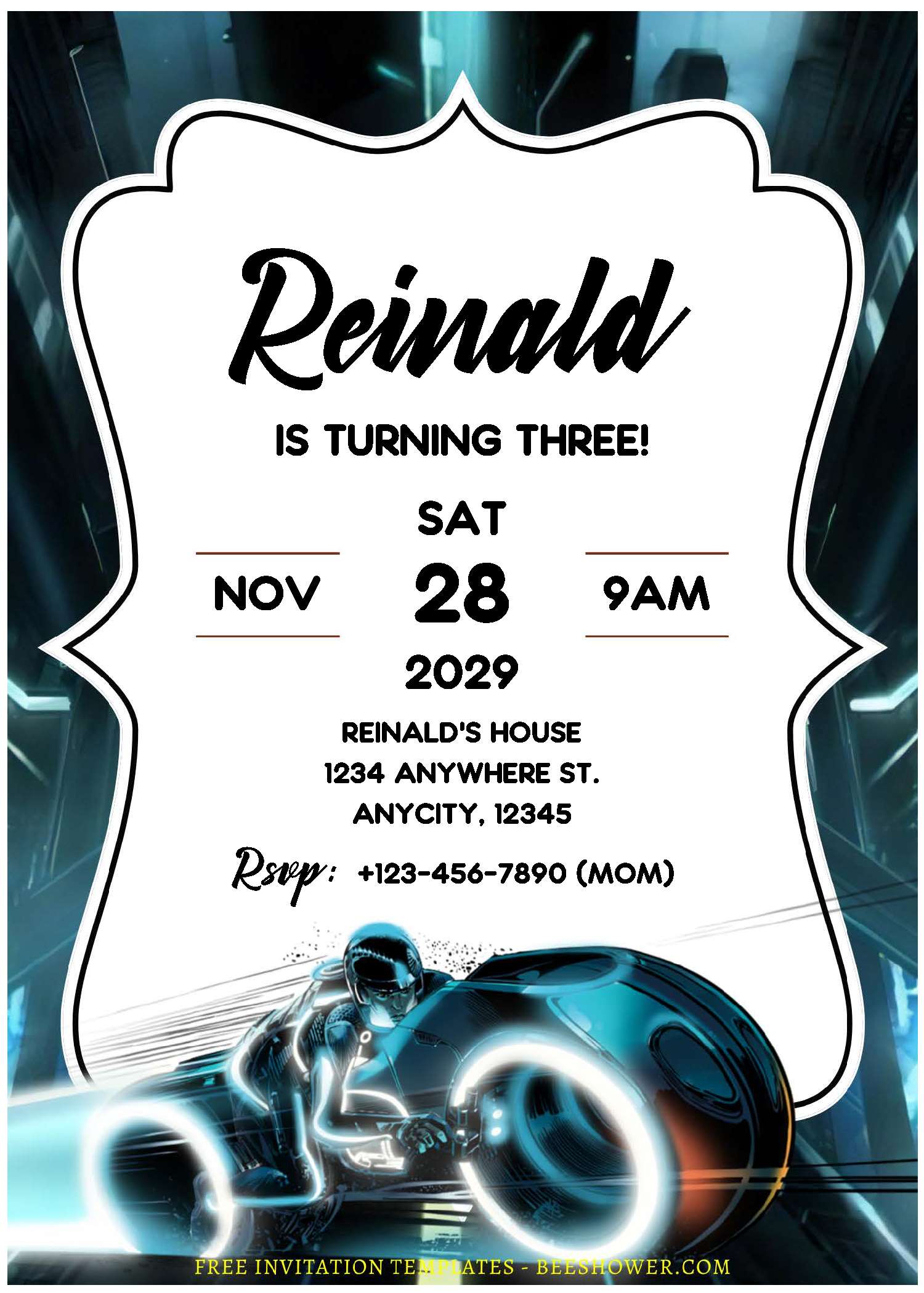 (Free Editable PDF) Fantastic Tron Birthday Invitation Templates