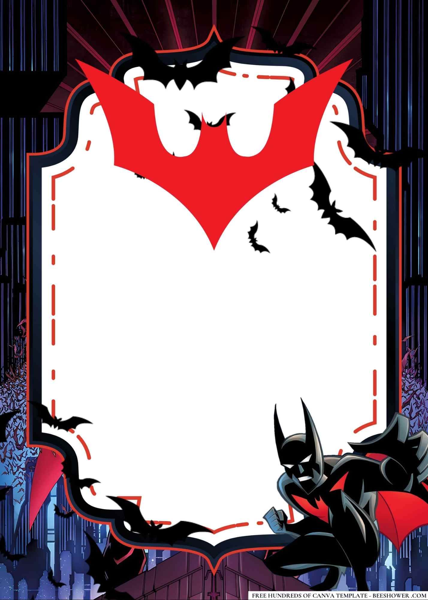 FREE Editable Batman Beyond Birthday Invitations