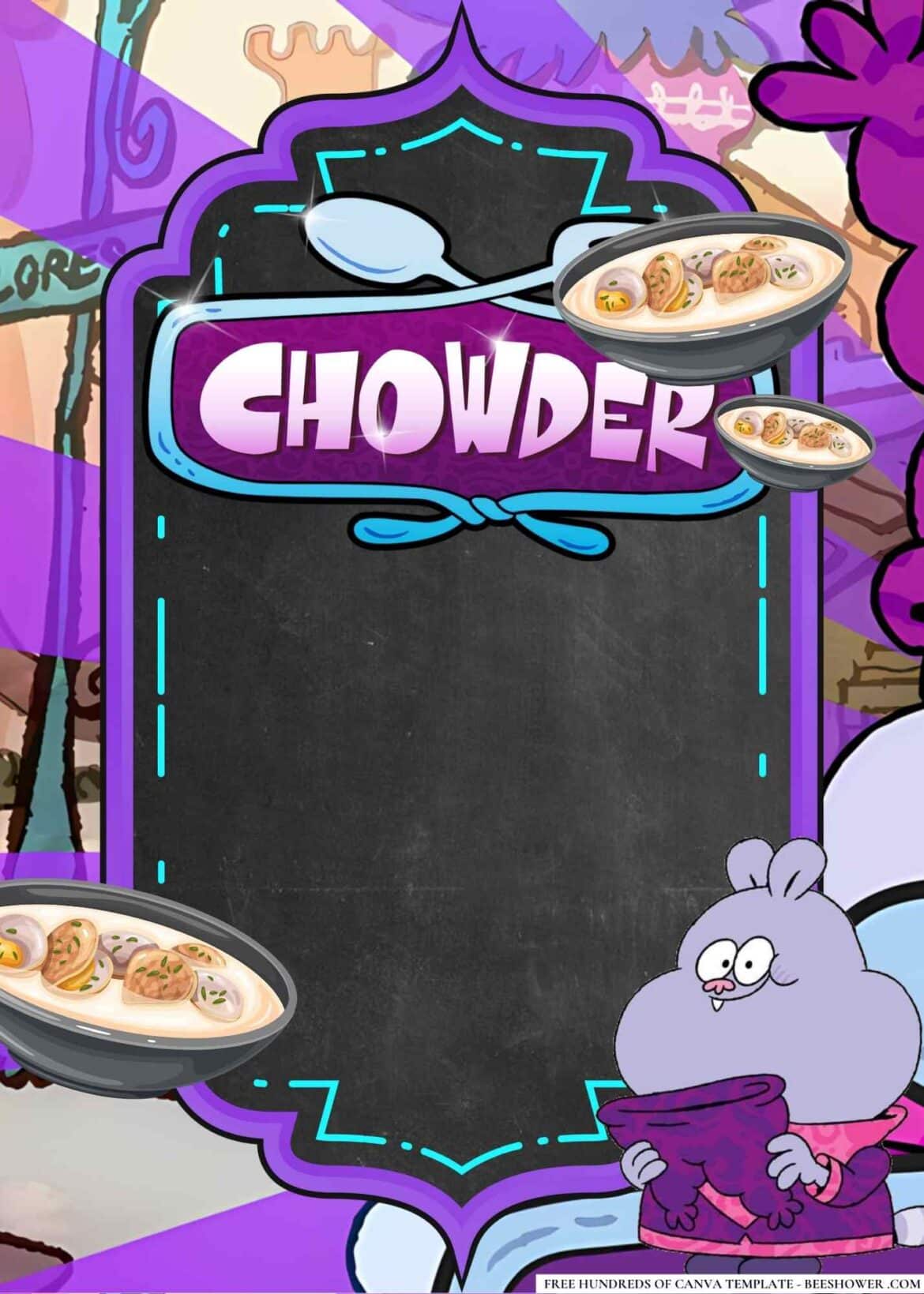 FREE Editable Chowder Birthday Invitations