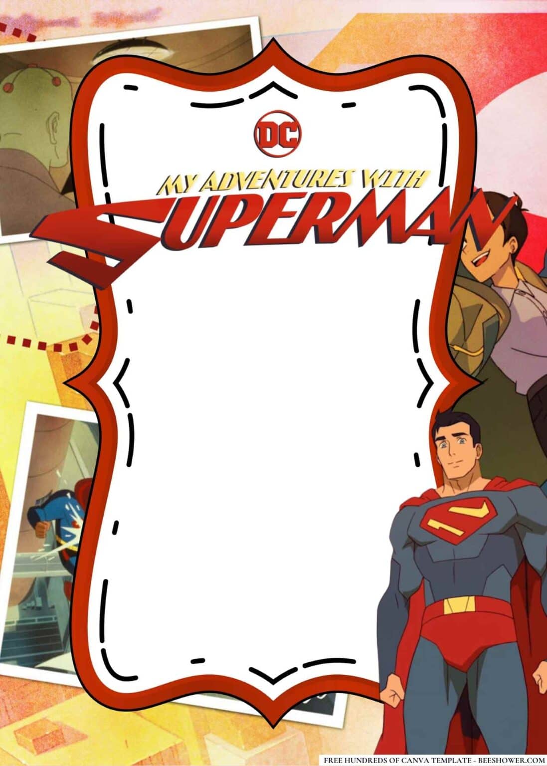 FREE My Adventures with Superman Baby Shower Invitations