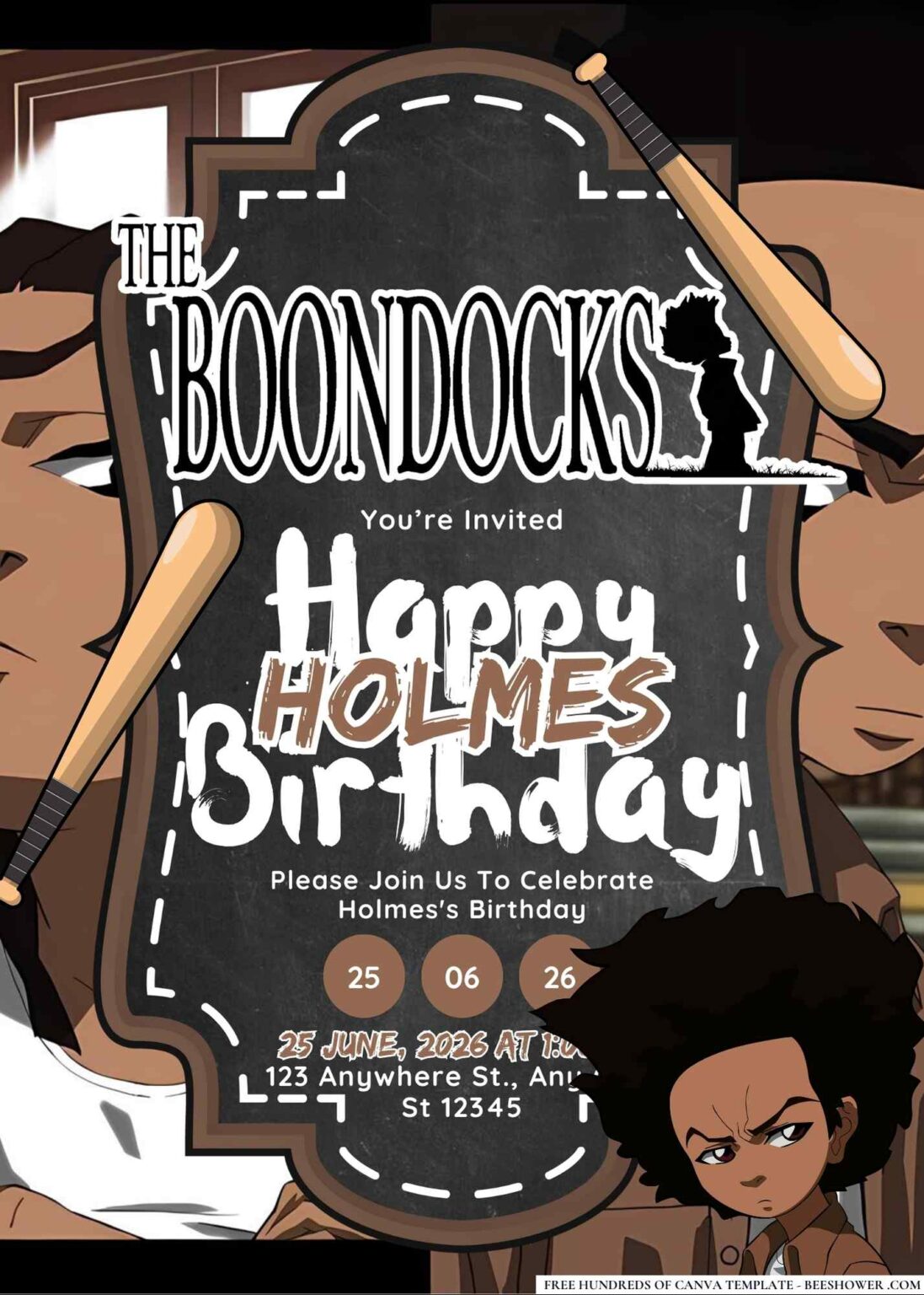 FREE Editable The Boondocks Birthday Invitations