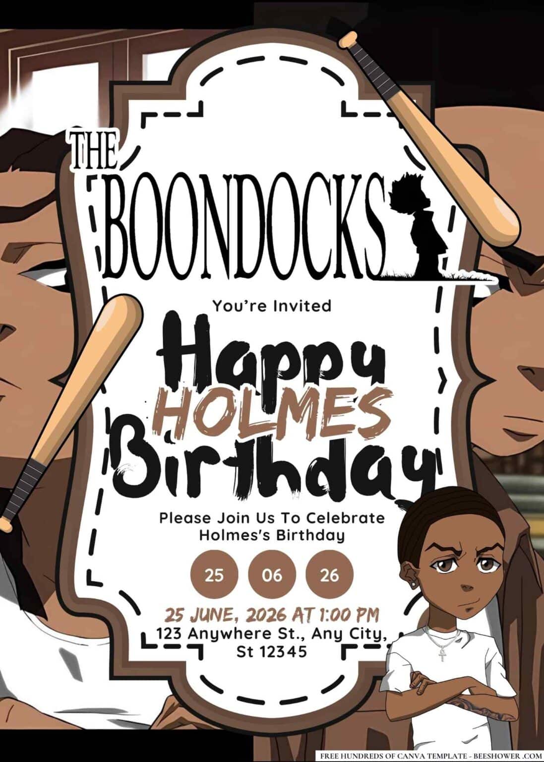 FREE Editable The Boondocks Birthday Invitations