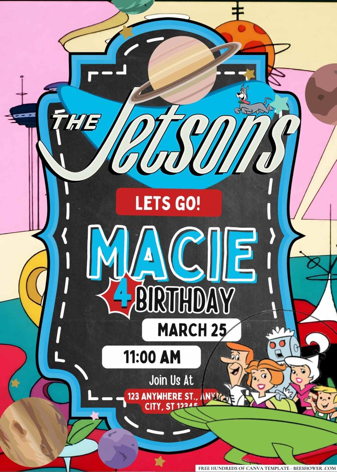 FREE Editable The Jetsons Birthday Invitations