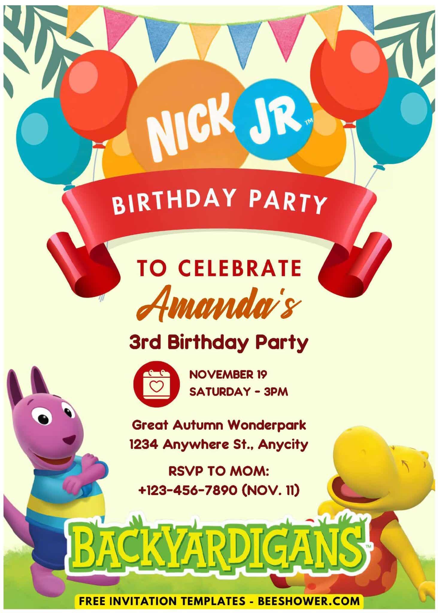 (Free PDF Invitation) Whimsy Nick Jr Backyardigans Birthday Invitation