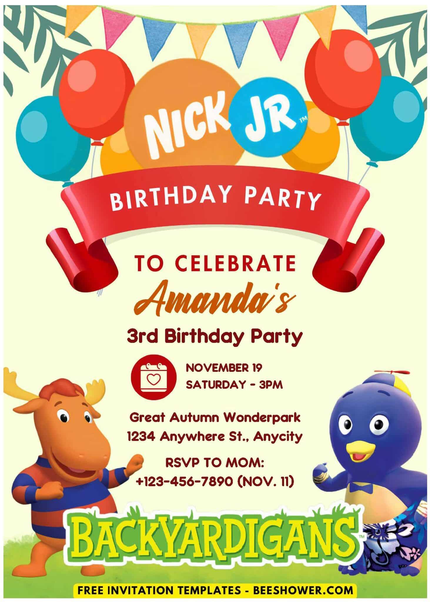 (Free PDF Invitation) Whimsy Nick Jr Backyardigans Birthday Invitation