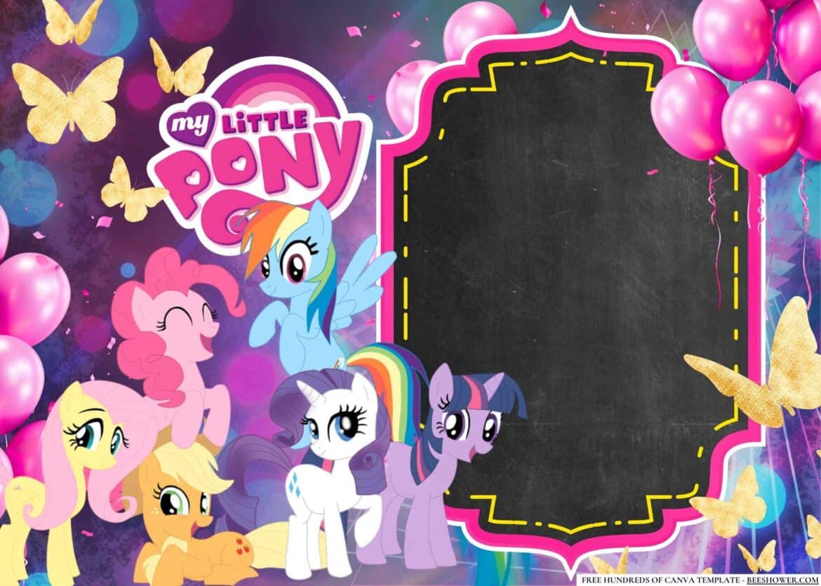 FREE Editable Blank My Little Pony Birthday Invitation