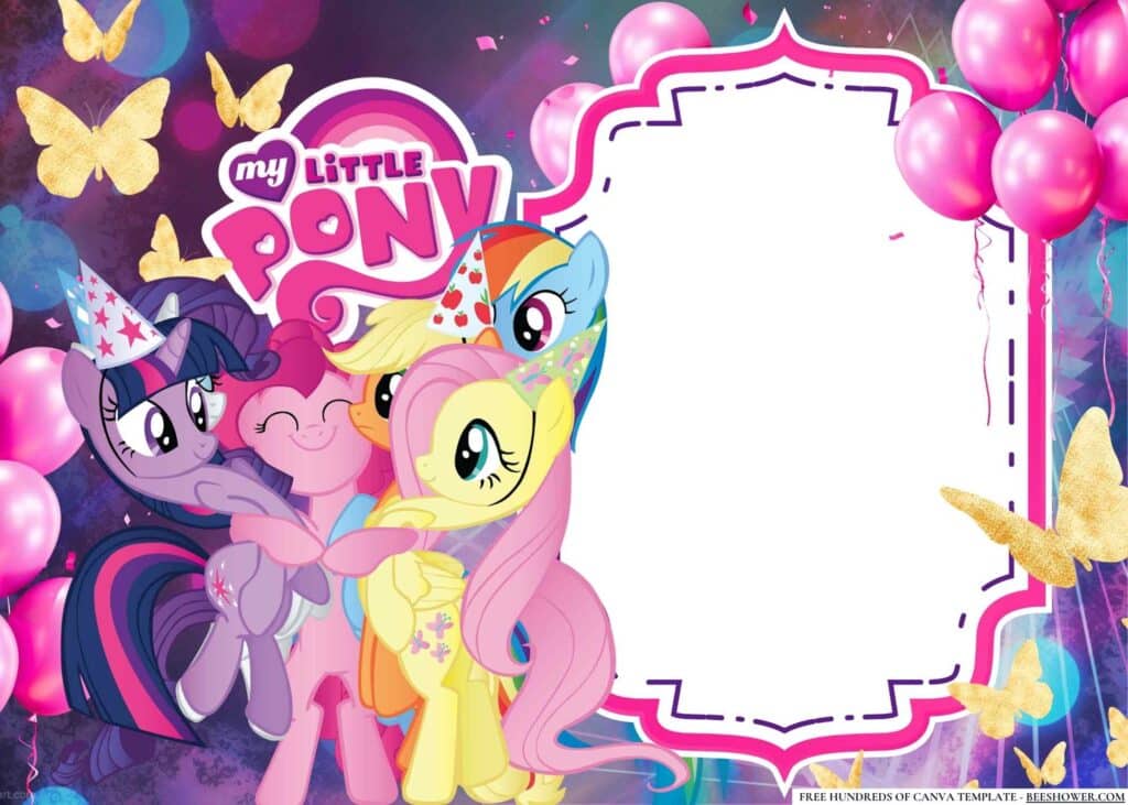 FREE Editable Blank My Little Pony Birthday Invitation