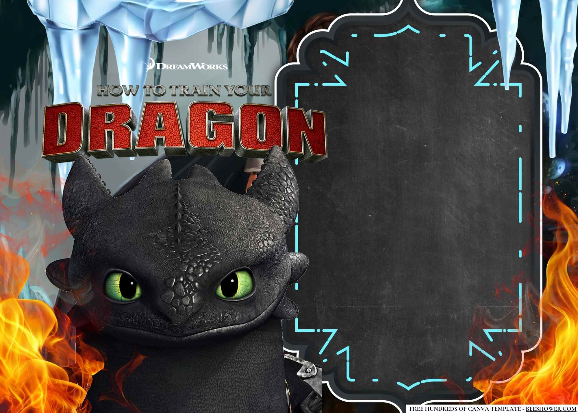 FREE Editable How to Train Your Dragon Birthday Invitation