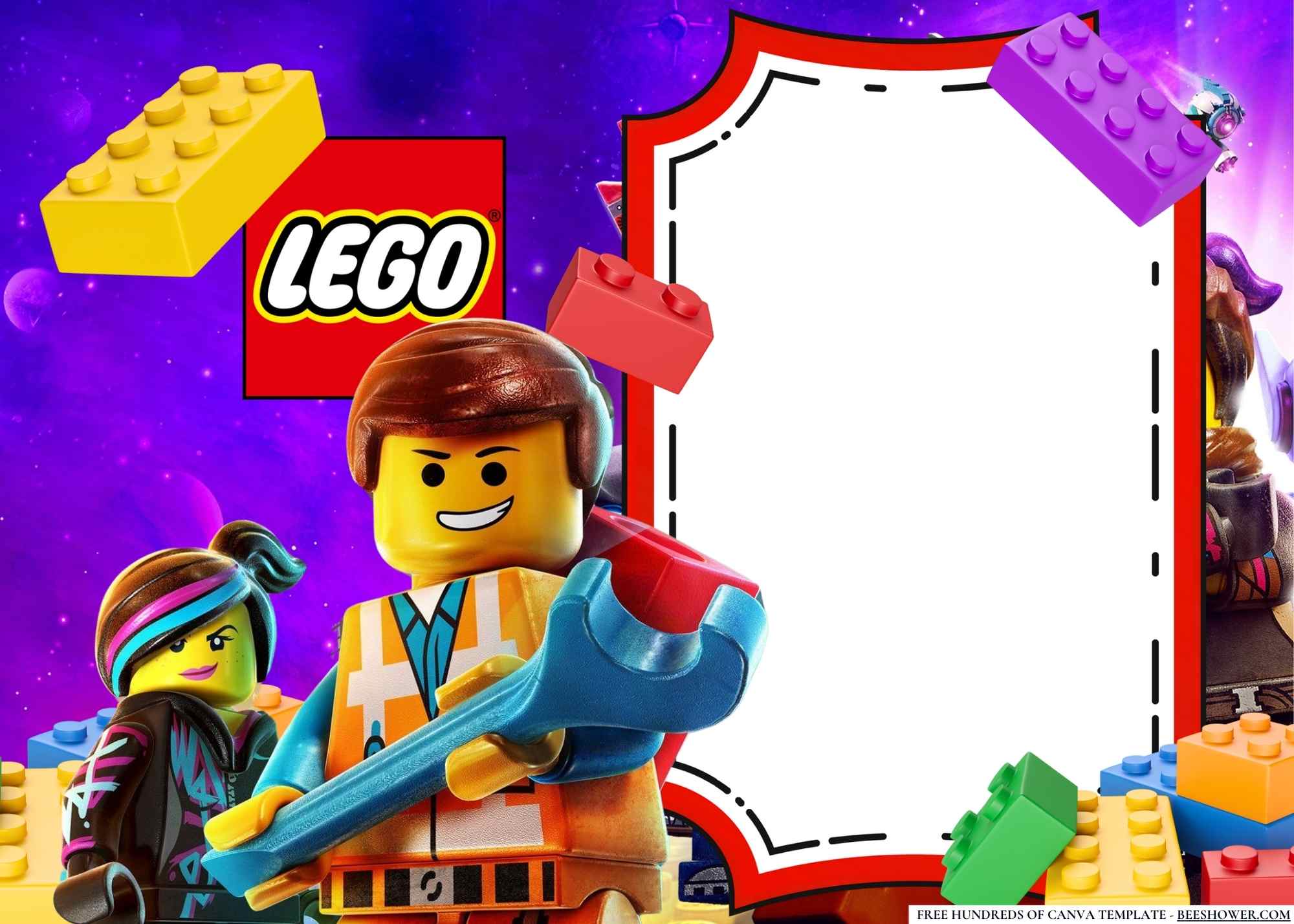 FREE Editable Lego Birthday Invitation
