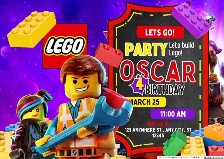 FREE Editable Lego Birthday Invitation