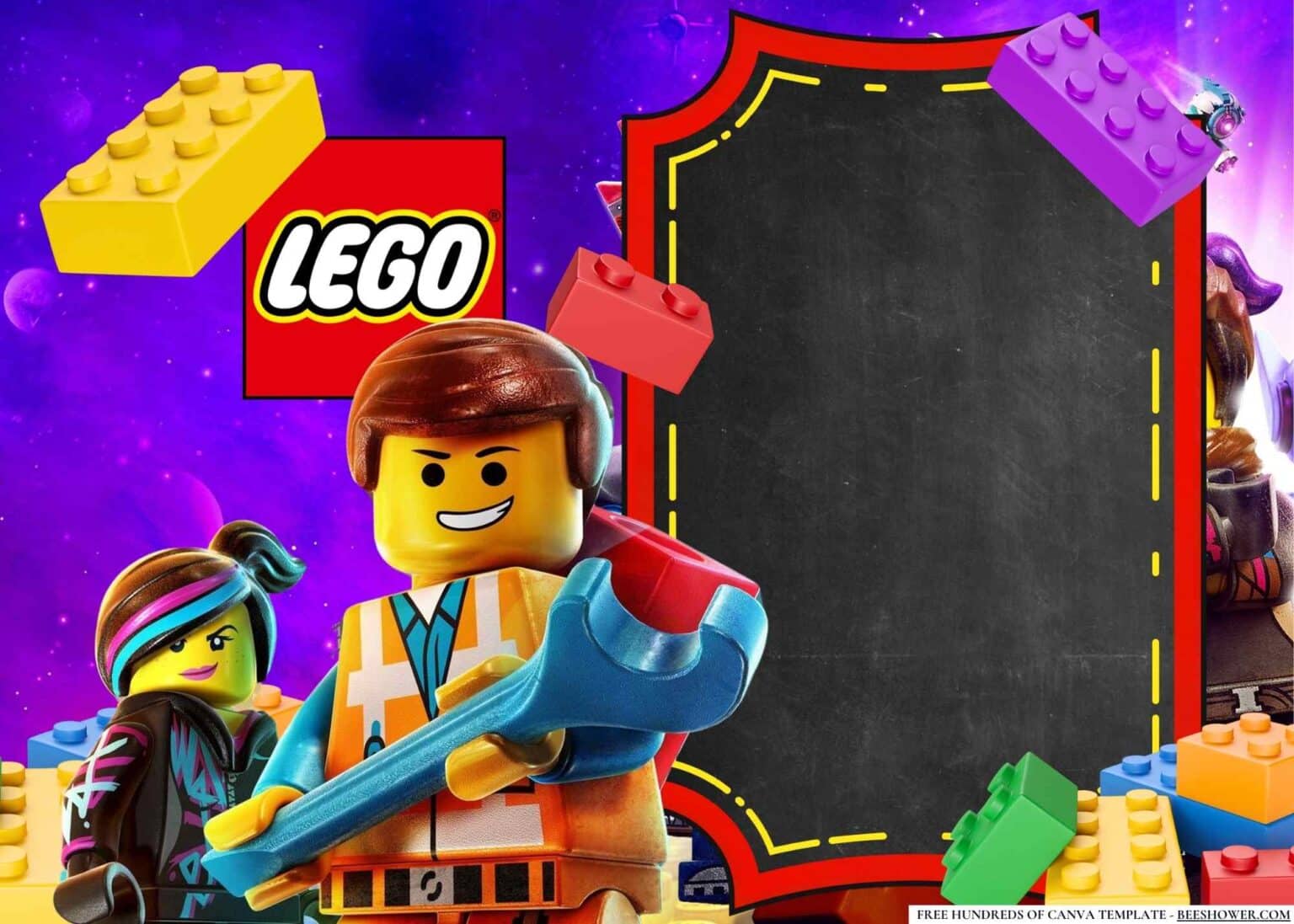 FREE Editable Lego Birthday Invitation