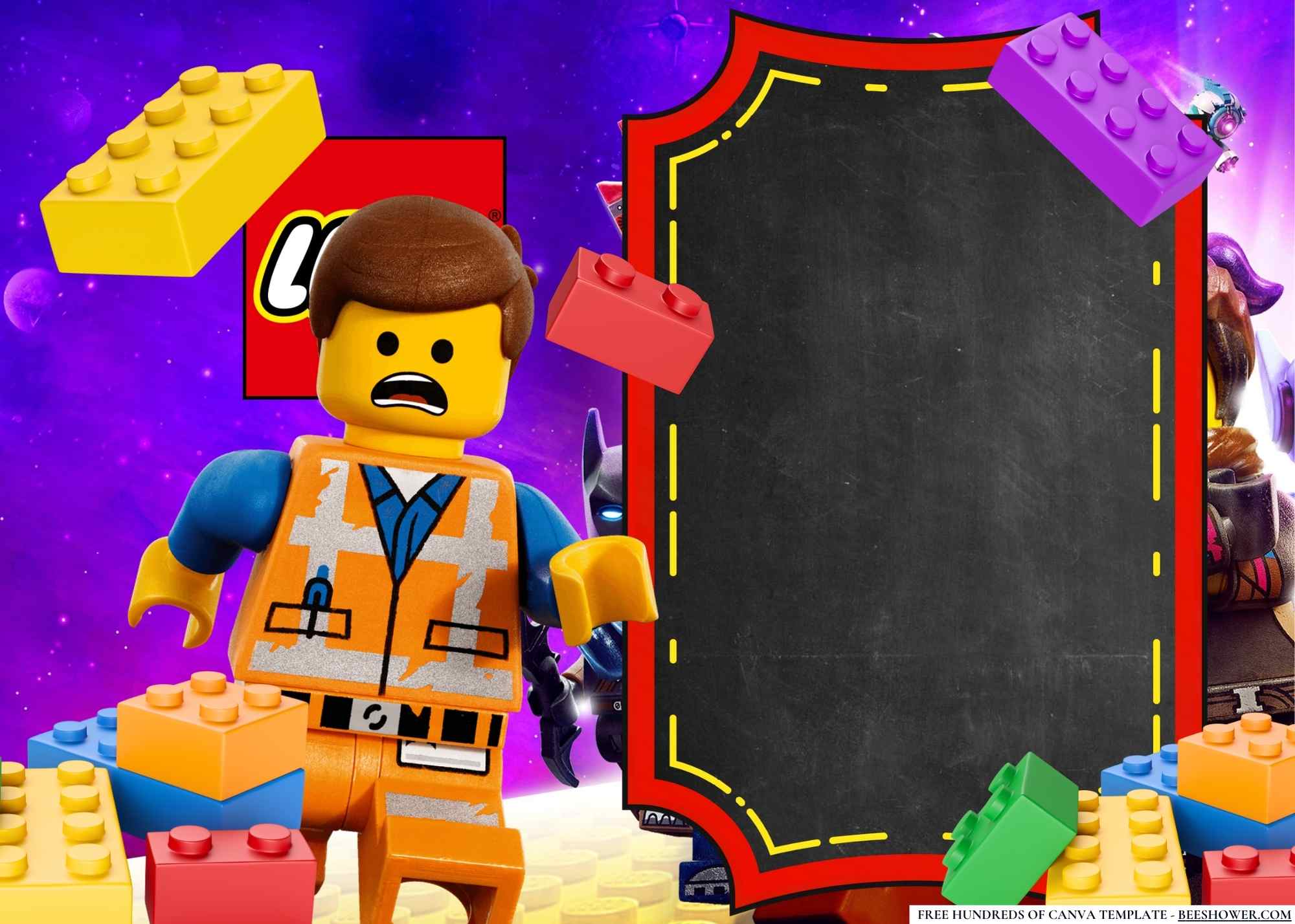 FREE Editable Lego Birthday Invitation