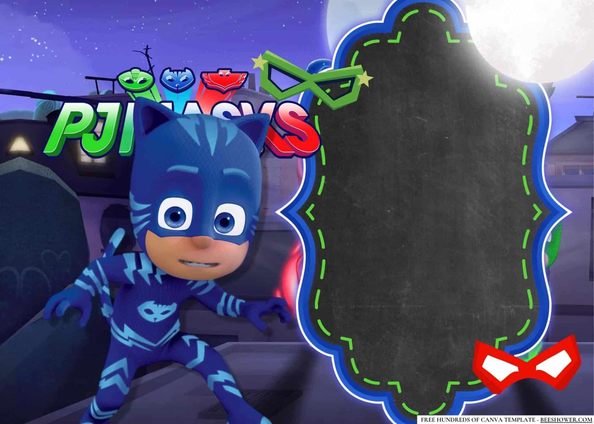 FREE Editable PJ Masks Birthday Invitation - Beeshower