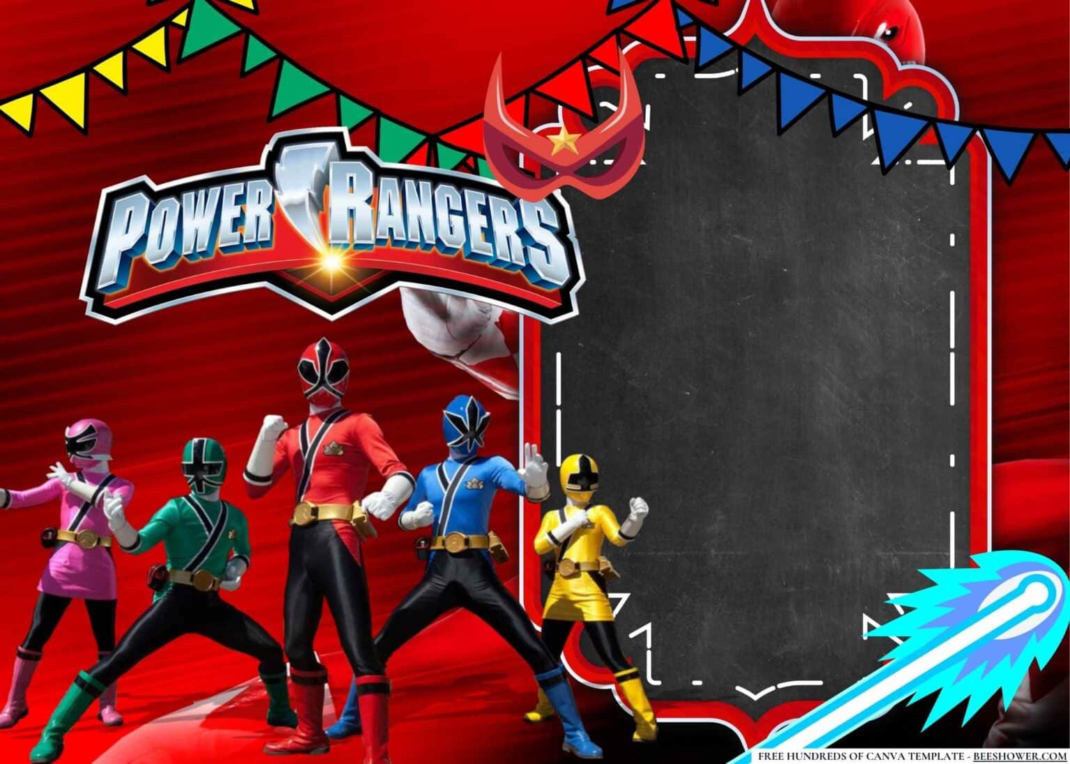 FREE Editable Power Rangers Birthday Invitations