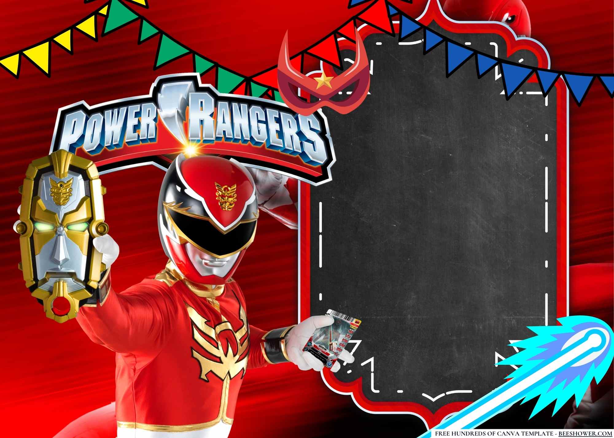 FREE Editable Power Rangers Birthday Invitations