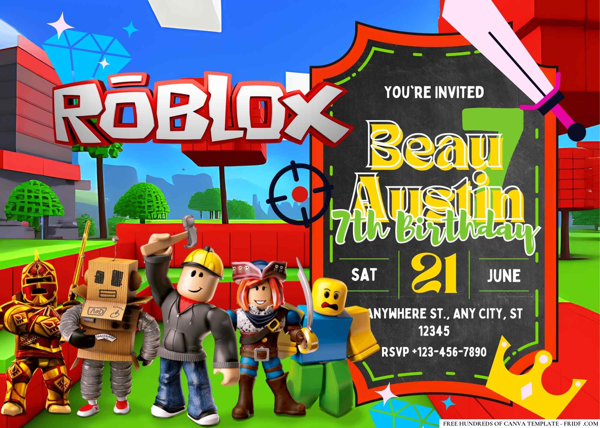 Roblox Birthday: FREE Template Planner & Canva Invitations