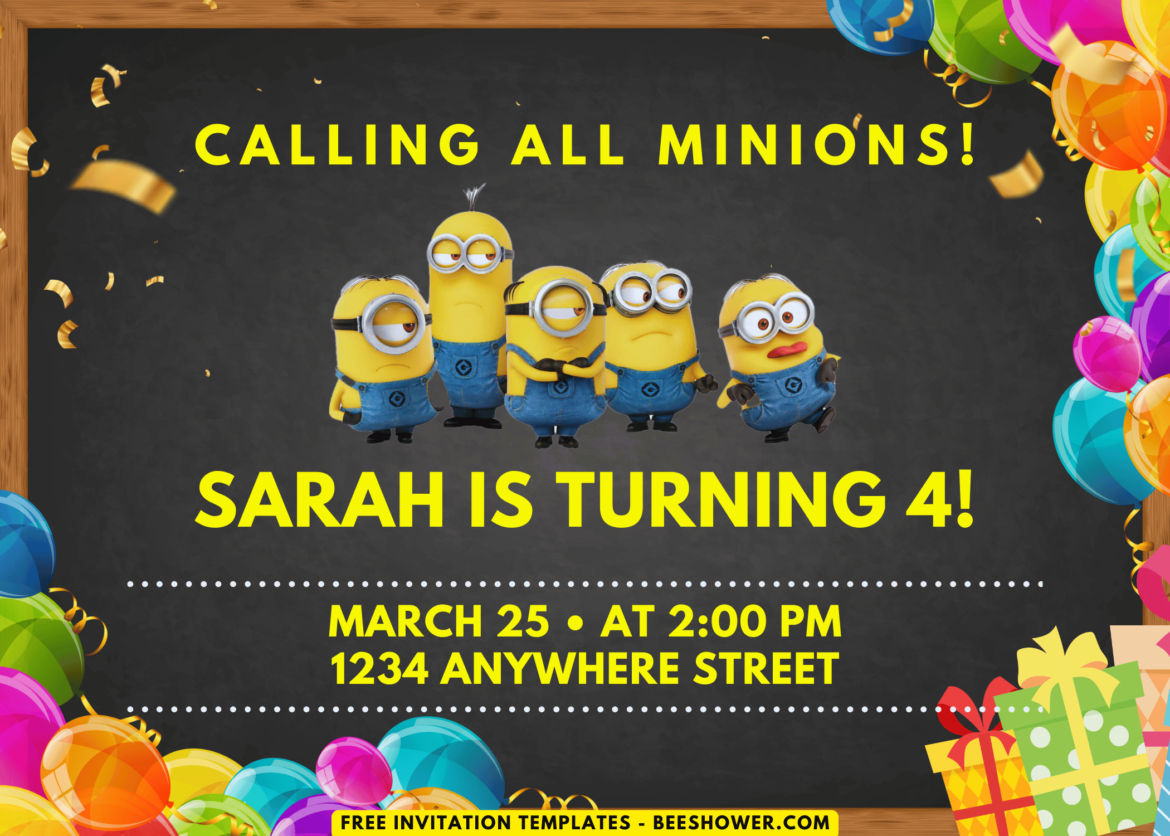 (Free Canva Template) Despicable Me Minions Birthday Kits - Beeshower