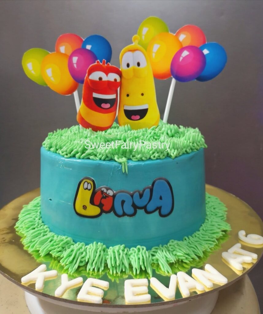 Larva Cartoon Birthday Invitation | Editable Canva Template - Beeshower